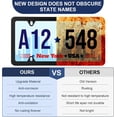 2 Pack Black License Plate Frames, Stainless Steel License Plate Cover ...