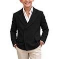 AHTJRT Boys Blazer Lightweight Double-Breasted Long Sleeve Notched ...