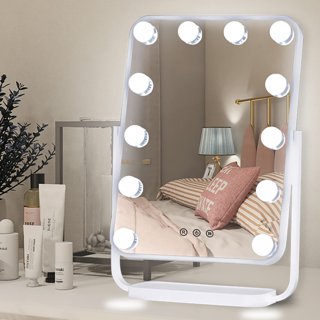 Mainstays LED Makeup Mirror, Rechargeable Vanity Mirror with Lights and ...