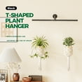 Bamworld T-Shaped Indoor Hanging Planter, Wall/Ceiling Mount, Black Rod ...
