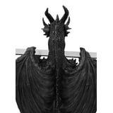 Gothic Fantasy Butler Black Dragon Sculptural Glass Topped Side Table ...