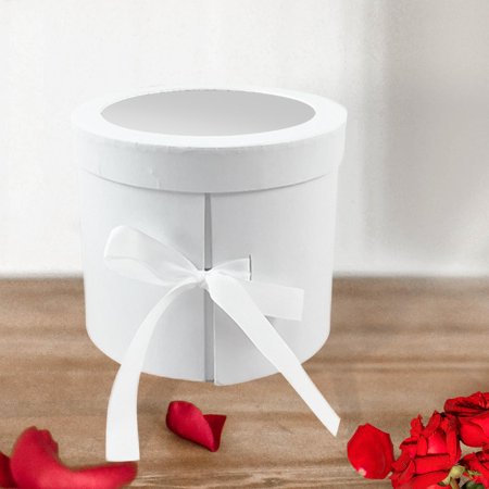 Round Double Layer Rotating Gift Box Beautiful Flower Box Packing Box ...