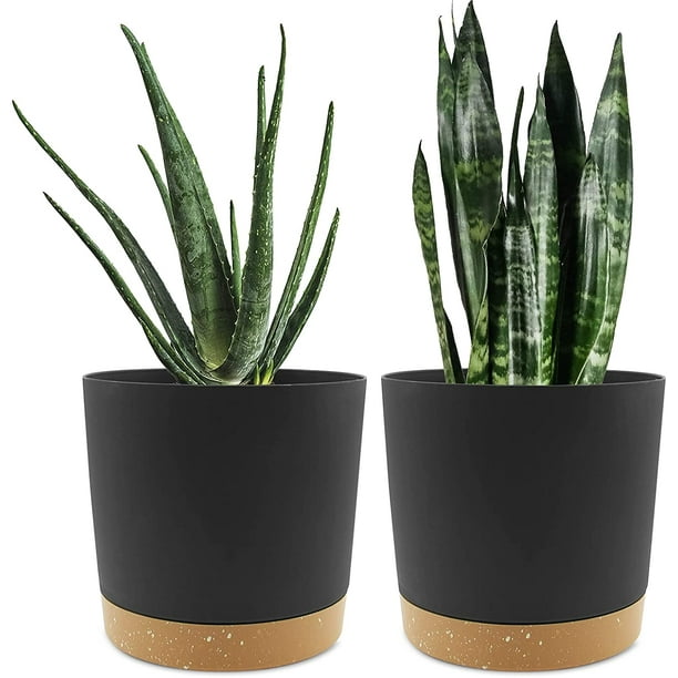 Plant Pots Set of 2 Pack 8 inch,Planters for Indoor Plants with ...