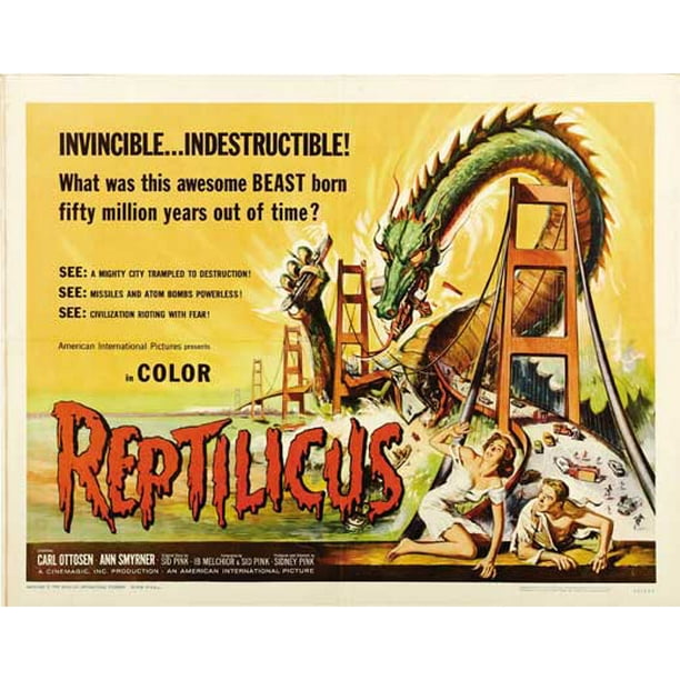 Reptilicus - movie POSTER (Half Sheet Style A) (22" x 28") (1961 ...