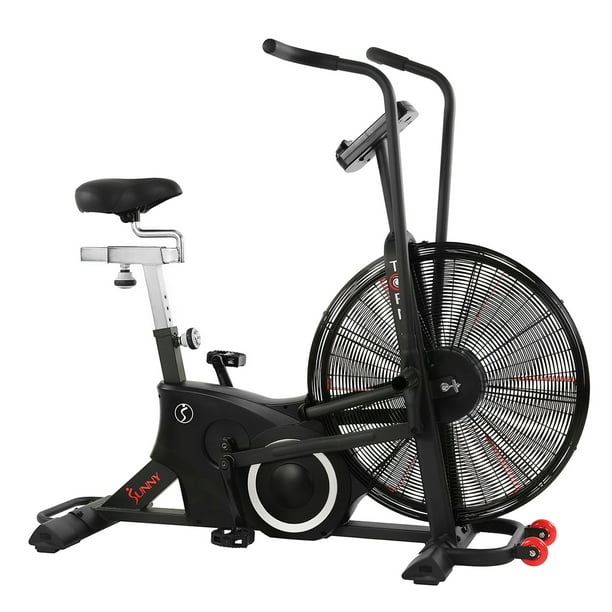 Sunny Health & Fitness Stationary Exercise Fan Bike with Bluetooth and Heart Rate Compatibility ...
