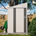 Thanaddo 4x7 ft Lean to Storage Shed, Outdoor Metal Lockable Tool Shed ...