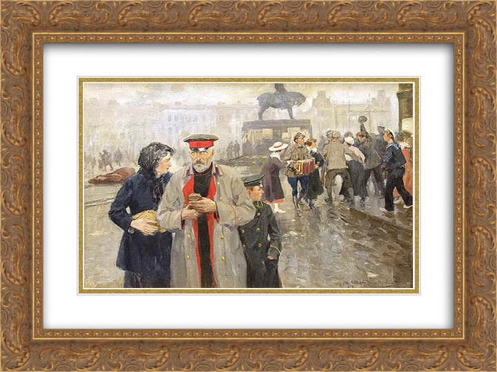 Ivan Vladimirov 2x Matted 24x20 Gold Ornate Framed Art Print 'On the ...