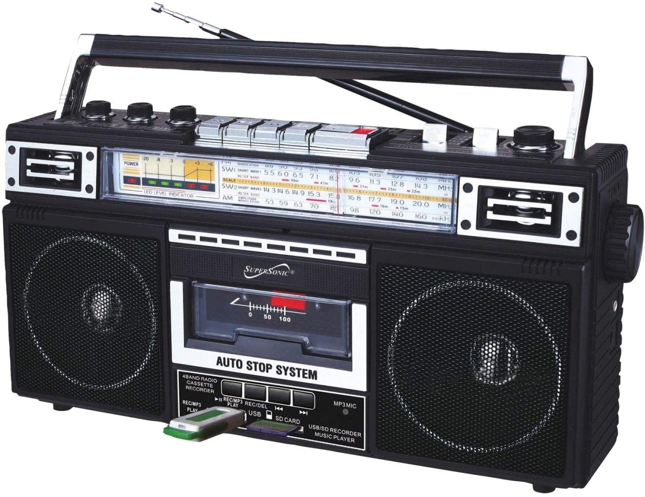 Supersonic Retro 4-Band Rádio com Cassete Player & Angola | Ubuy