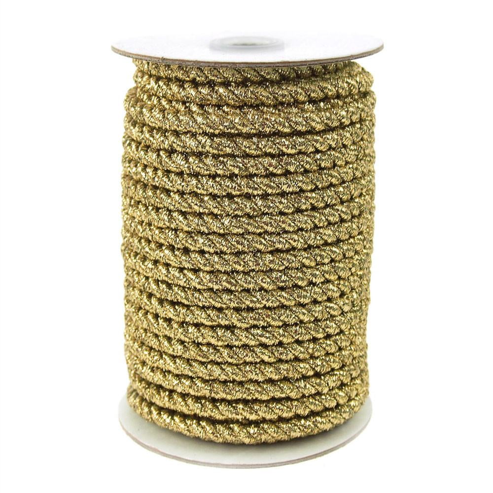 Twisted Cord Rope 2 Ply, 6mm, 25-yard, Gold Trim, Gold - Walmart.com