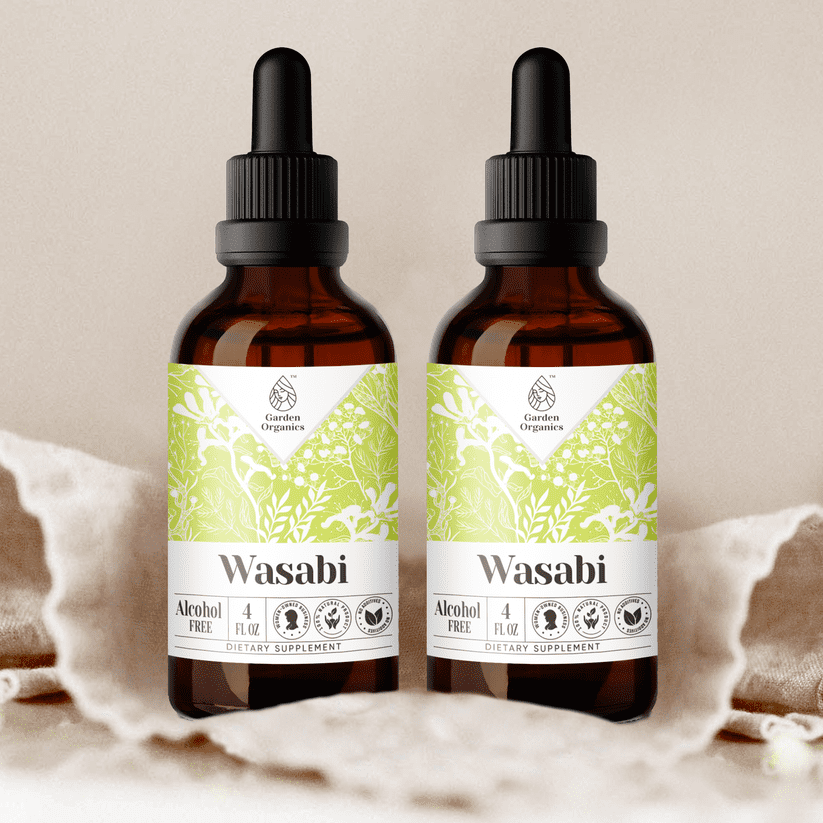 Garden Organics Wasabi Tincture Alcohol-FREE Extract, Organic Wasabi (Eutrema japonicum) Dried ...