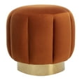 SAFAVIEH Couture Maxine Channel Modern Glam Tufted Ottoman, Sienna ...