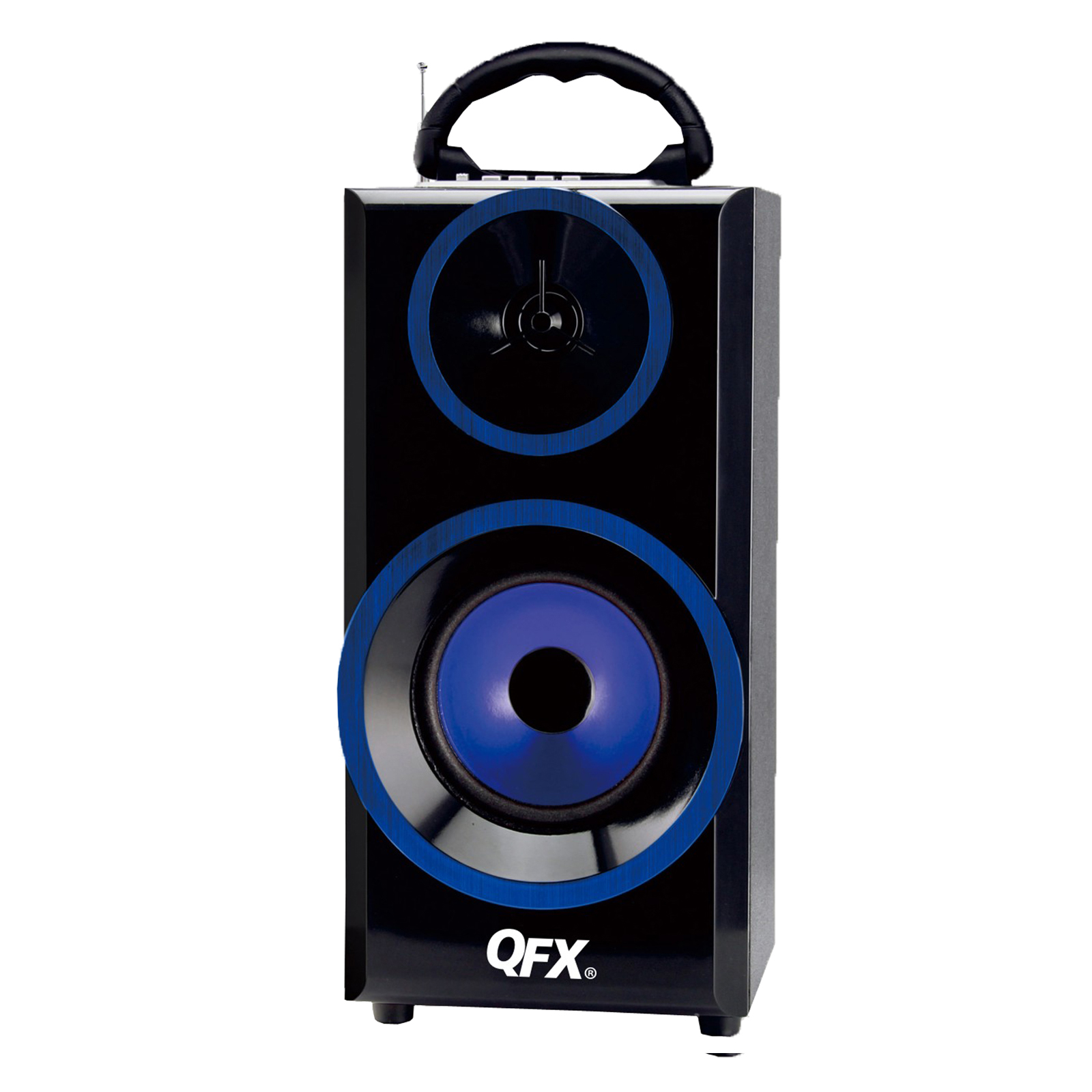 QFX BT Multimedia Boom Box with RM Radio- Blue - Walmart.com