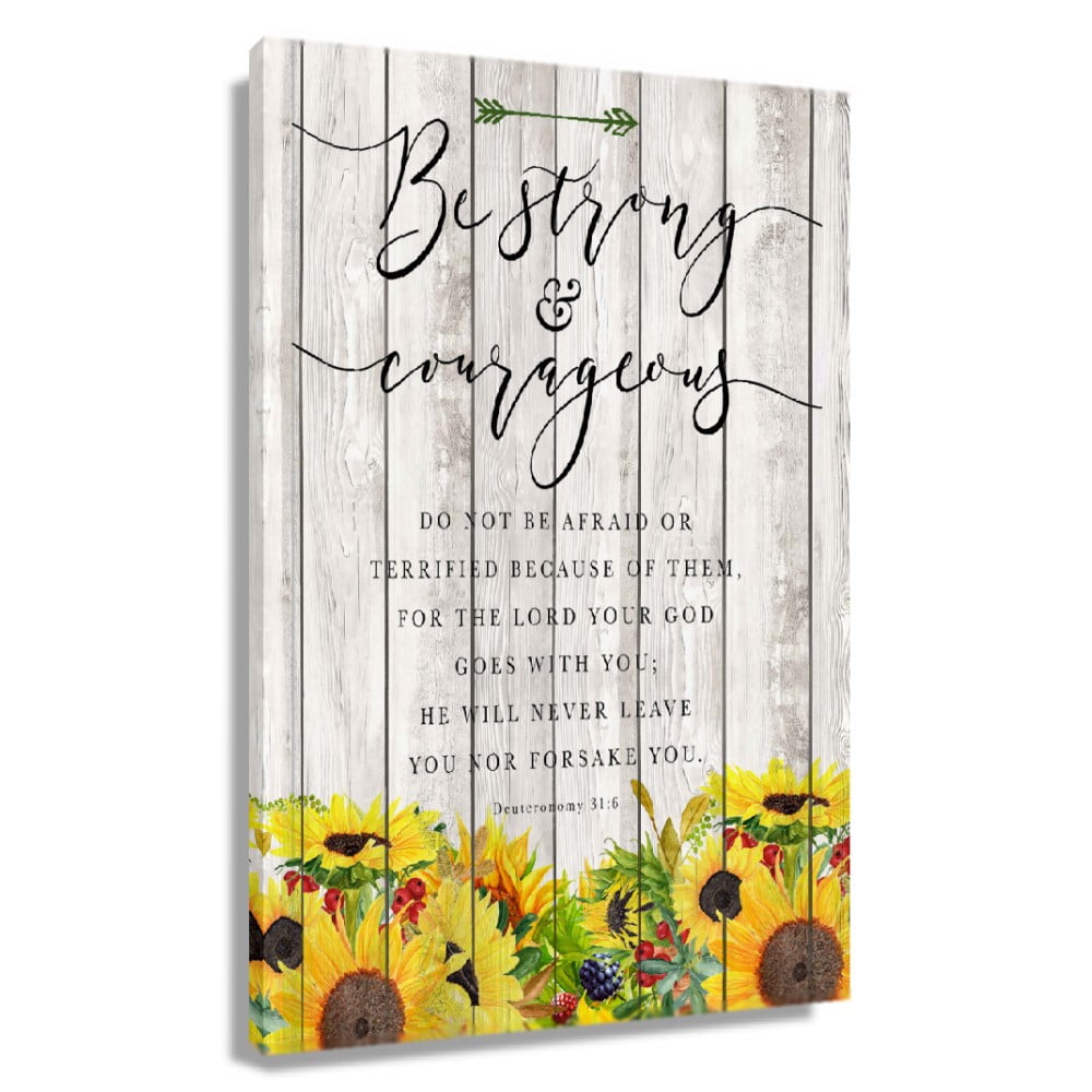 Be Strong Poster Inspirational Wall Art Modern Sunflower Wall Artwork ...