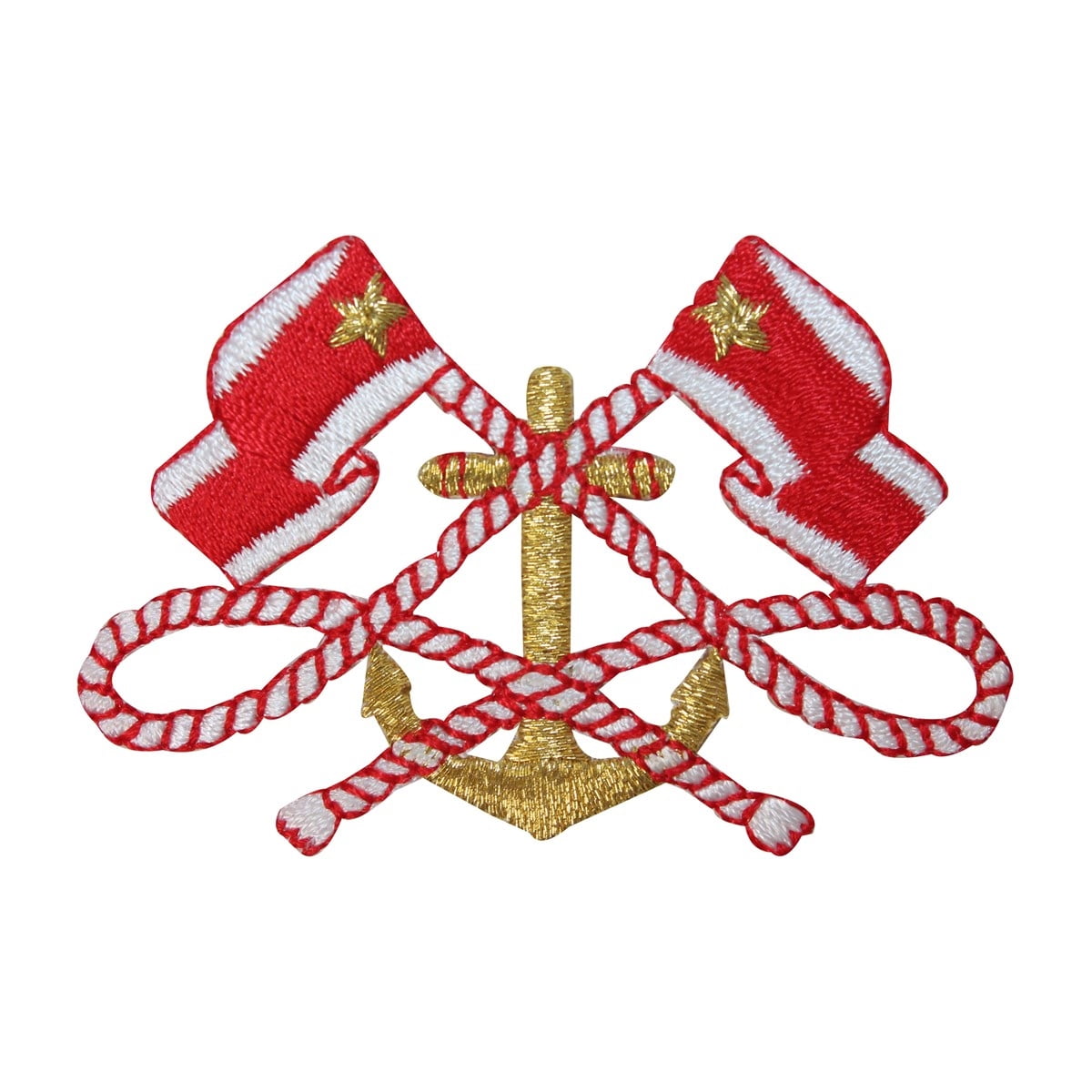 ID 2664 Nautical Flag Anchor Patch Ship Marine Boat Embroidered Iron On ...