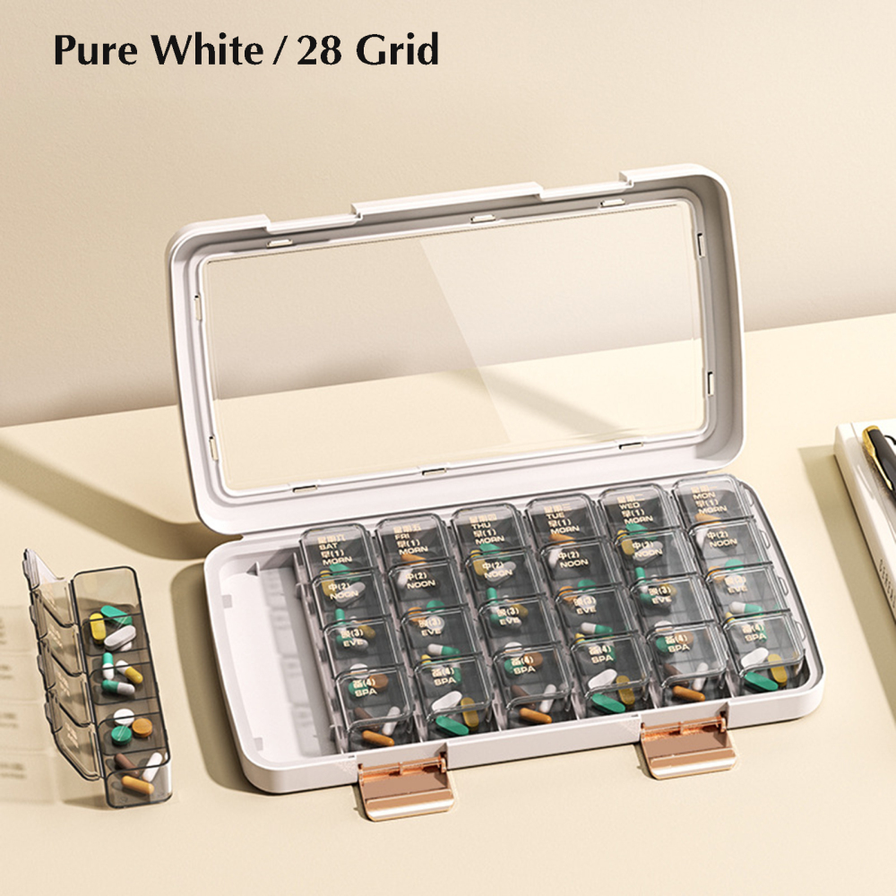 Large Pill Container Holder Vitamins Case Pill Dispenser for Men Woman ...