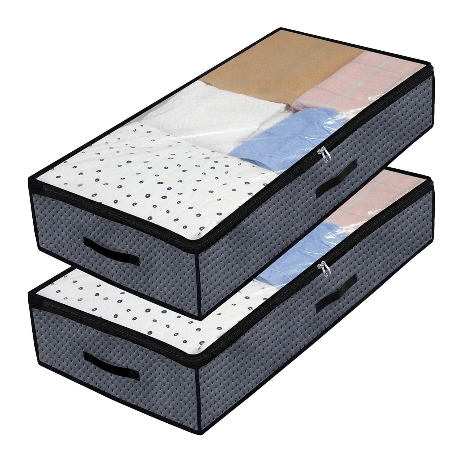Agiferg 2x Handy Storage Bag Heavy Duty Under-bed Storage Box Quilt ...