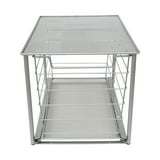 Mainstays Large Stackable Slide-Out Drawer Organizer, Satin Nickel, 15 ...