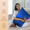 2 Pack Silk Like Satin Pillowcase King Size 20x36, Royal Blue Cooling ...