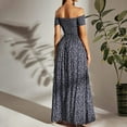 Womens Boho Floral Maxi Dress Off Shoulder Split A Line Long Dress