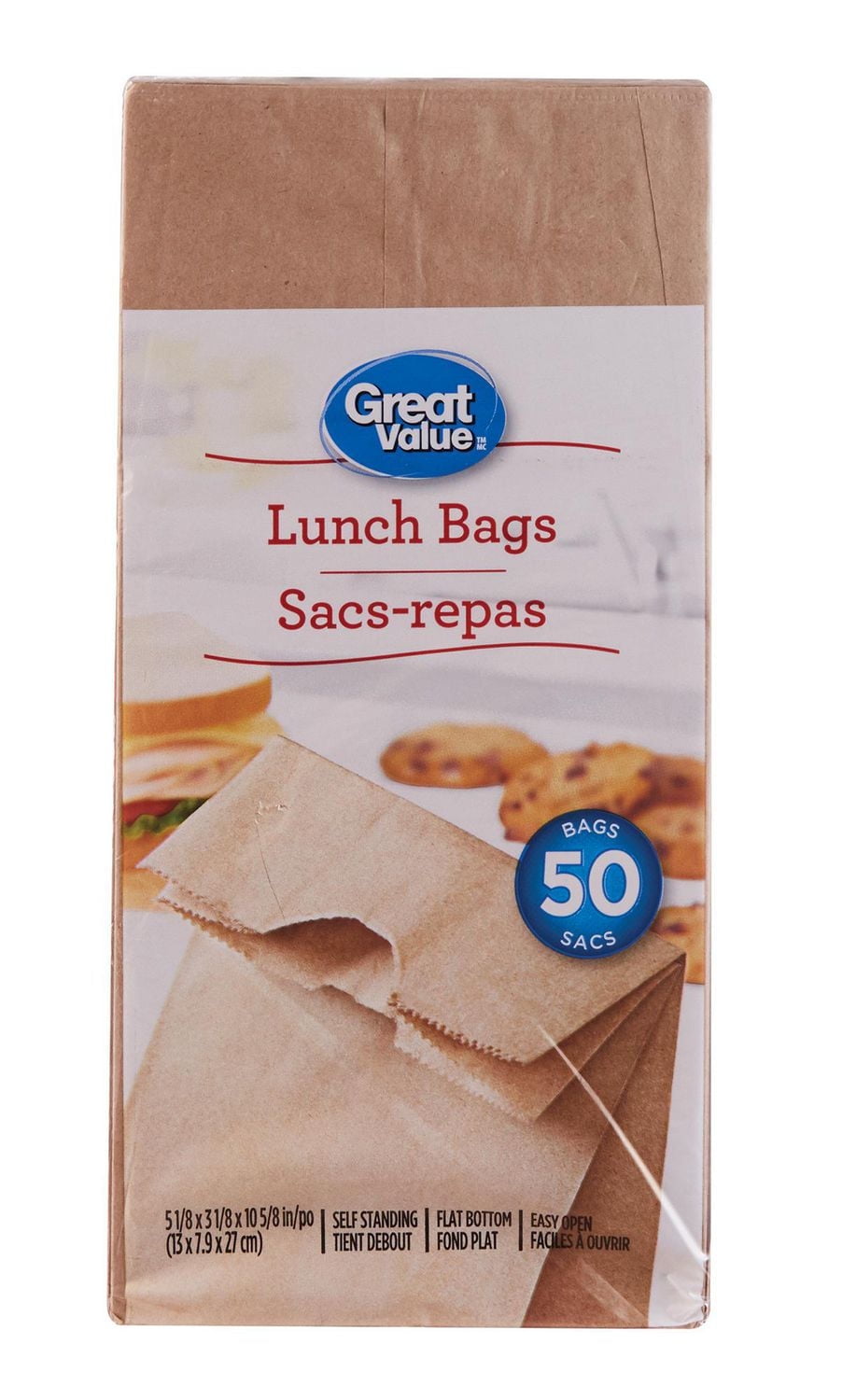 Great Value, Disposable Paper Lunch Bags, 50 Bags - Walmart.ca