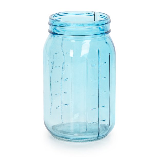 Darice Colored Glass Mason Jars Translucent Blue 3.5 x 6.5 inches ...