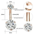 ZS Hypoallergenic 14G Cubic Zirconia Belly Button Rings, Double Ball ...