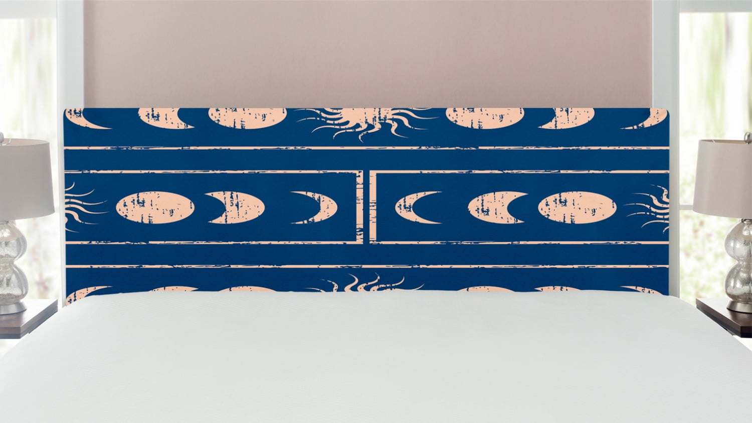 Geometry Headboard, Grungy Display Design of Planetary Sun Moon Phases ...