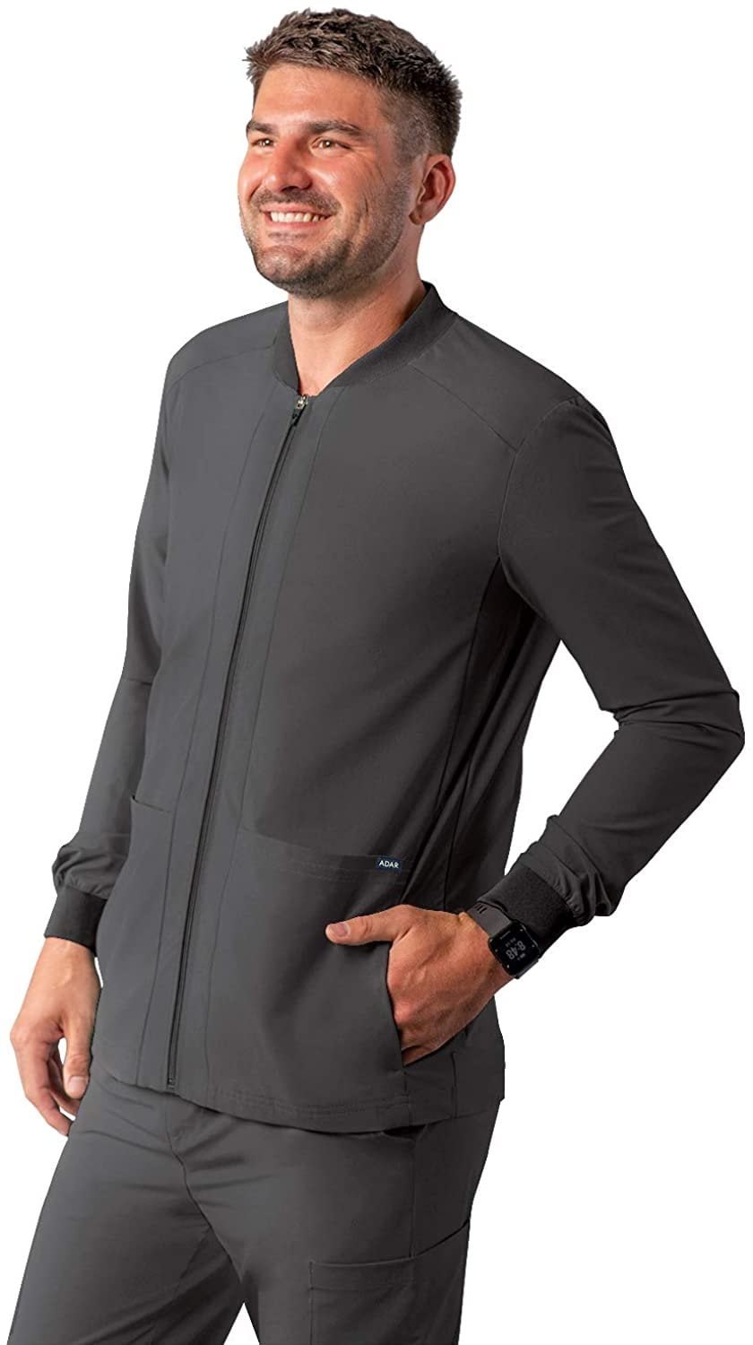Adar Addition Scrubs for Men - Zippered Bomber Scrub Jacket - A6206 ...