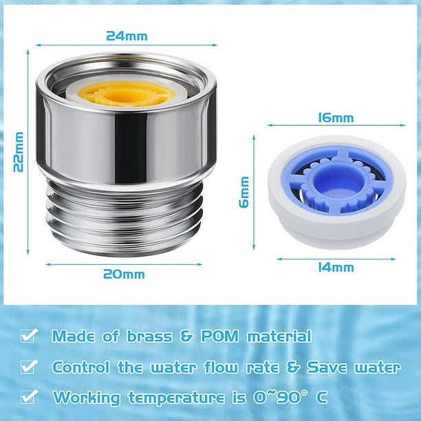 Shower Flow Limiter with 1/2 Thread Diameter Shower Water Saving for Shower Head Power Reduction ...