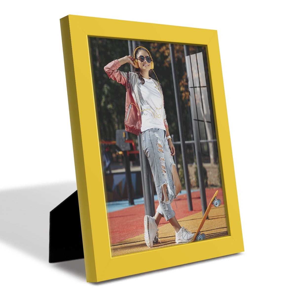 Modern Real Wood 8x10 inch Picture Frame in Yellow - Walmart.com