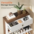 Finmind Slim Shoe Cabinet, Entryway Organizer with Flip Drawers & Metal ...