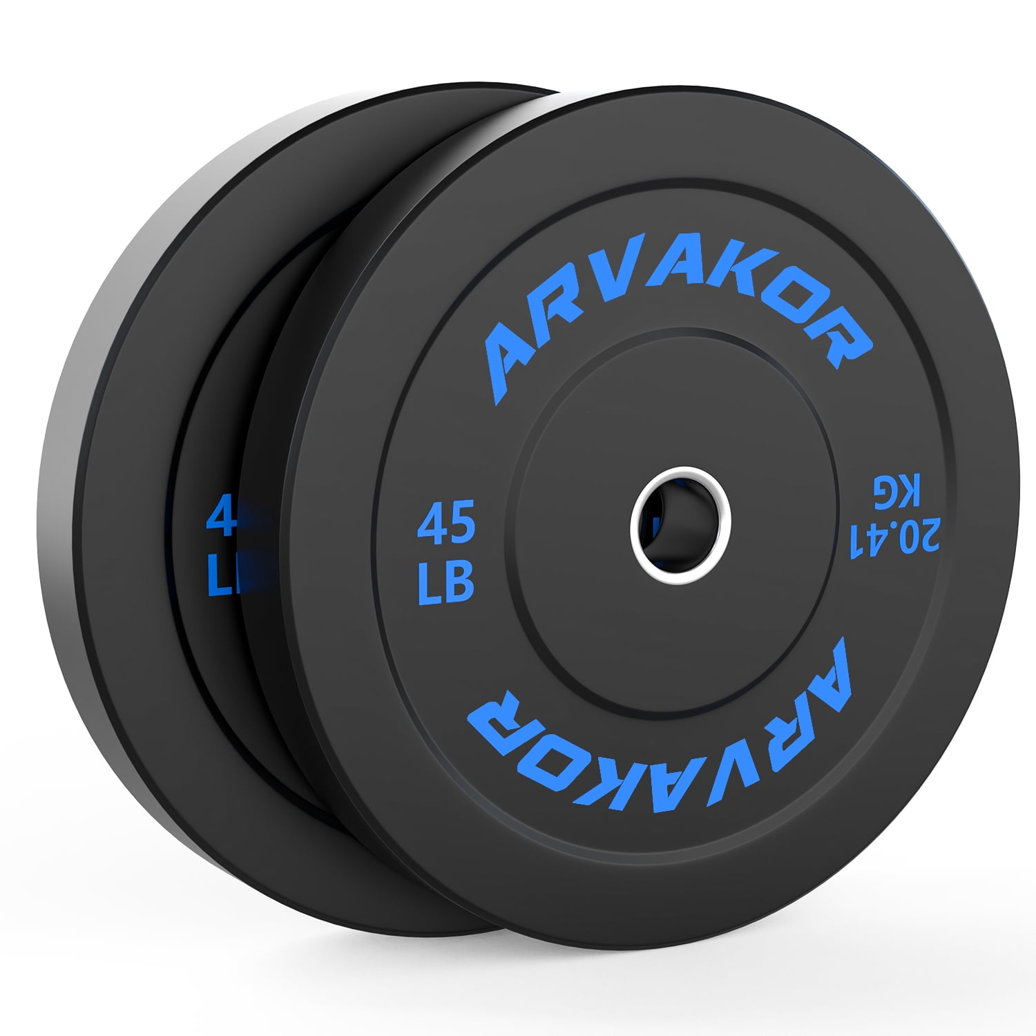 ARVAKOR Olympic Bumper Plate Weight Sets with Steel Hub, Color Coded ...