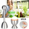 5PCS Stainless Egg Cracker Topper Set Steel and Perfect Egg Opener for ...