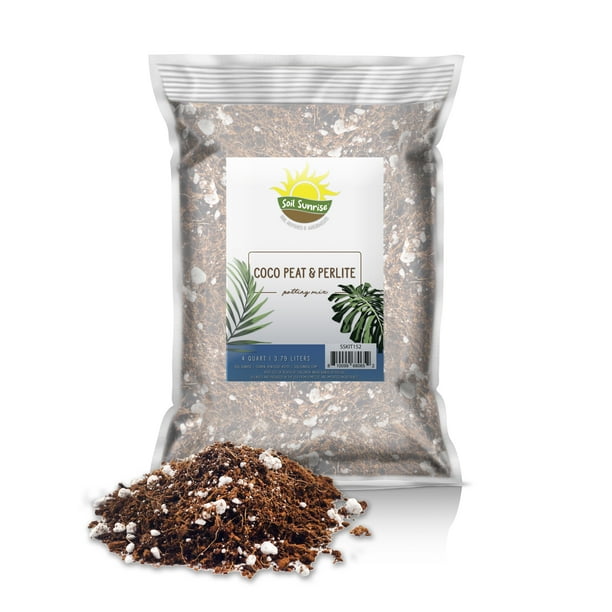Coco Peat Perlite Potting Mix (4 Quarts), Loose Coconut Coir and ...