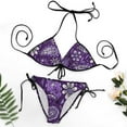 Boho Paisley Bikini Set White And Purple Bikini Swimsuit Rave Custom ...
