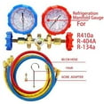 R410A 3 Way AC Diagnostic Manifold Gauge Set for Freon Charging Fits R-404A R-134A Refrigeration ...