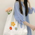60Pcs 12 Style Flower Shape Two Tone Crochet Appliques Ployester Yarn ...