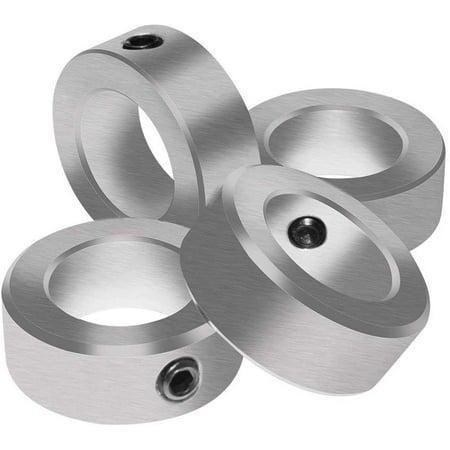 Bore Solid Steel Style Zinc Plated Set Screw Shaft Collars, 4 Pieces ...