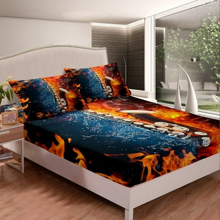 Classic Music Bedding Sheets 3D Saxophone Bed Sheet Set for Kids Boys ...