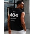 Black Mens Cropped Muscle Tank Top With Error 404 Alien Not Found ...