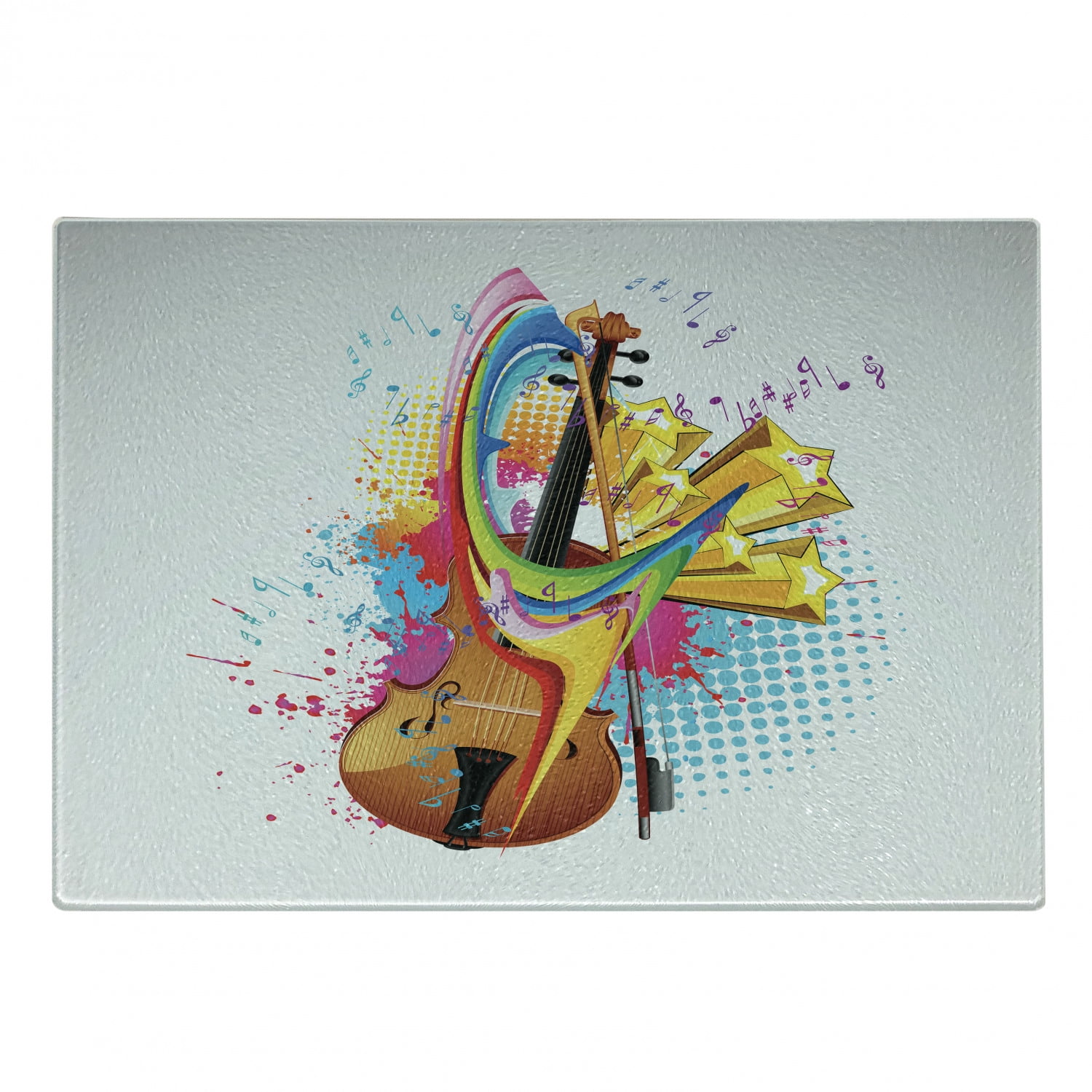 Cello Cutting Board, Creative Colorful Illustration of Musical Notes ...