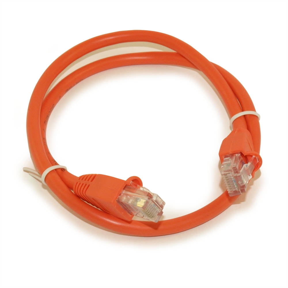 2ft Cat5E Ethernet RJ45 Patch Cable, Stranded, Snagless Booted, ORANGE ...
