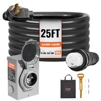 VEVOR 50 Amp Generator Cord & Inlet Box Kit, 15FT, NEMA 14-50P, SS2-50R ...