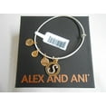 Alex and Ani Initial S Two-Tone Charm Bangle Bracelet - Rafaelian Gold and Silver Finish ...