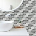 Gray Brick Mosaic Wall Stickers 11.8x5.9" Self Adhesive Vinyl Wallpaper ...