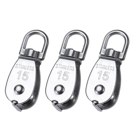 Erfo 3 Pack Single Pulley Block,Hanging Wire Pulley Roller 304 ...