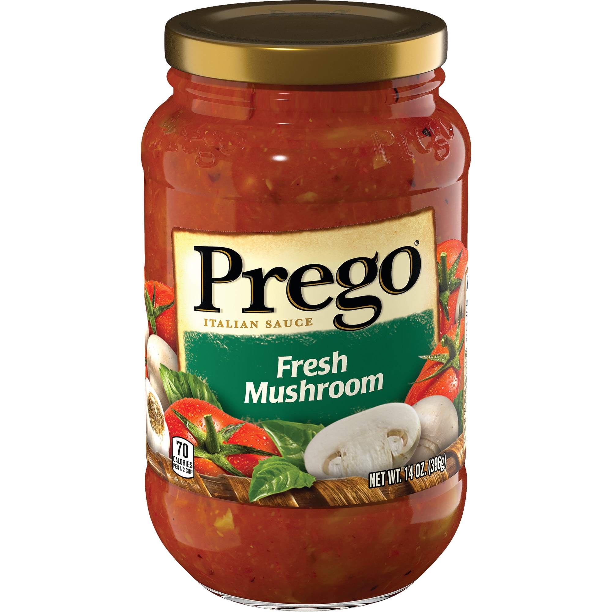 Prego Pasta Sauce, Italian Tomato Sauce with Fresh Mushrooms, 14 Ounce ...