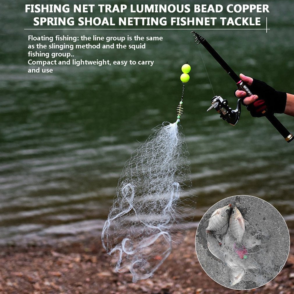 Fishing Net Trap Luminous Bead Copper Spring Shoal Netting Fishnet ...