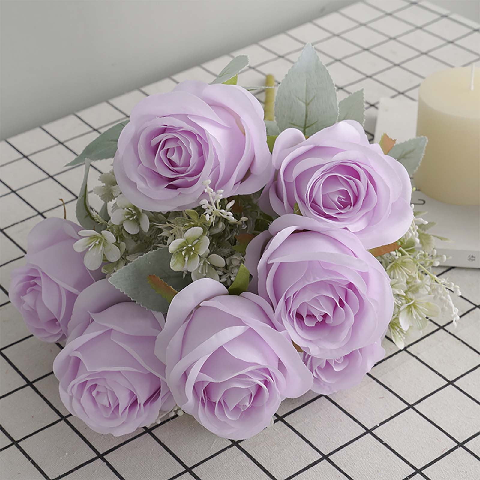 XMMSWDLA Classroom DecorationsSimulated Red Rose Artificial Flower ...