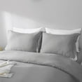 Light Gray Duvet Cover Set, 3 Pieces High Quality Microfiber Bed Cover ...
